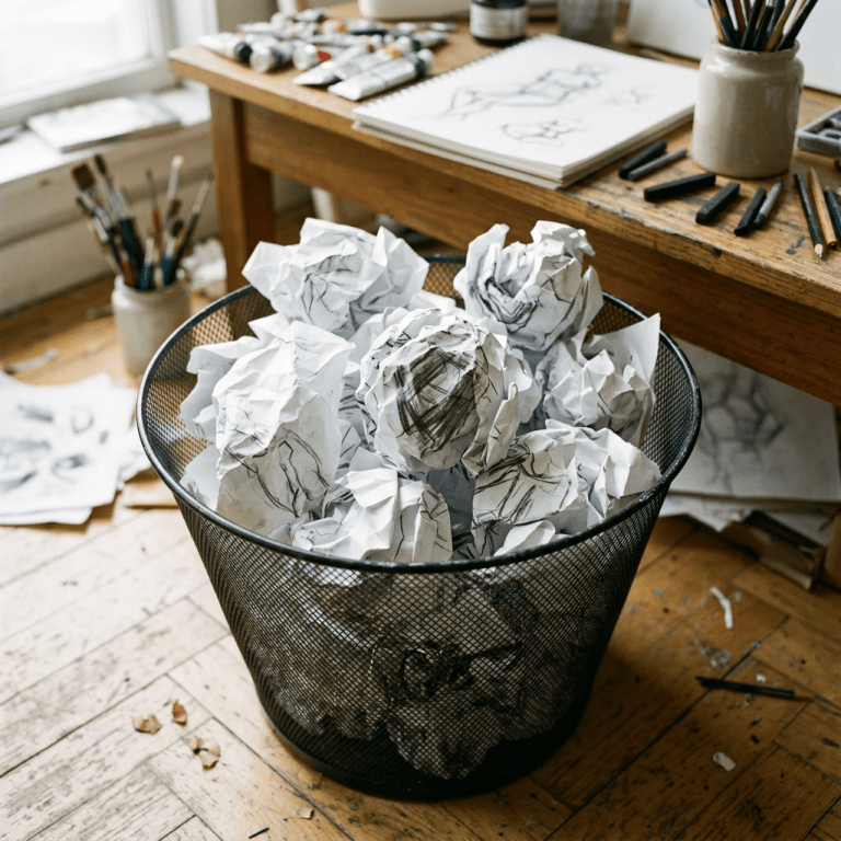 Visualizing a drawing idea, then abandoning it halfway through after ...